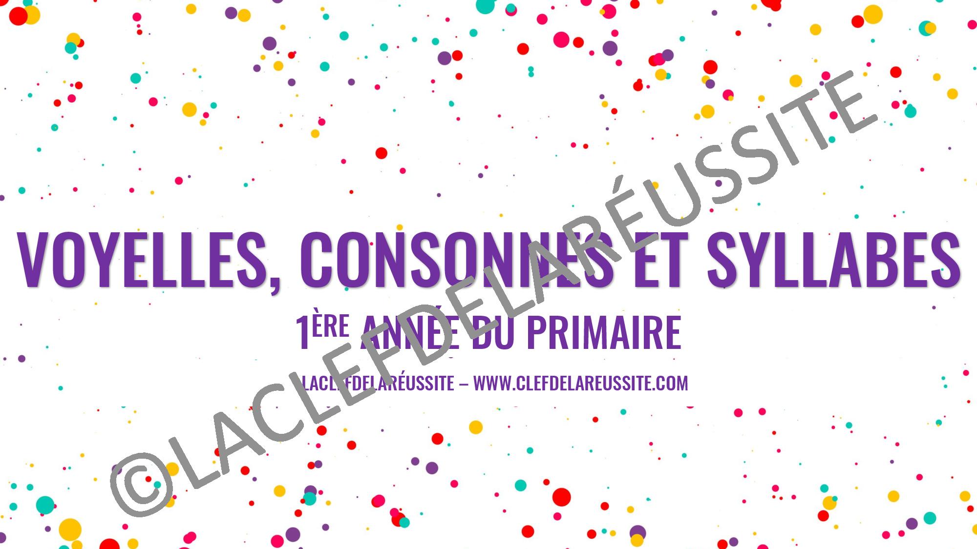 VOYELLES, CONSONNES ET SYLLABLES - CARTES À TÂCHES - La Clef de la Réussite