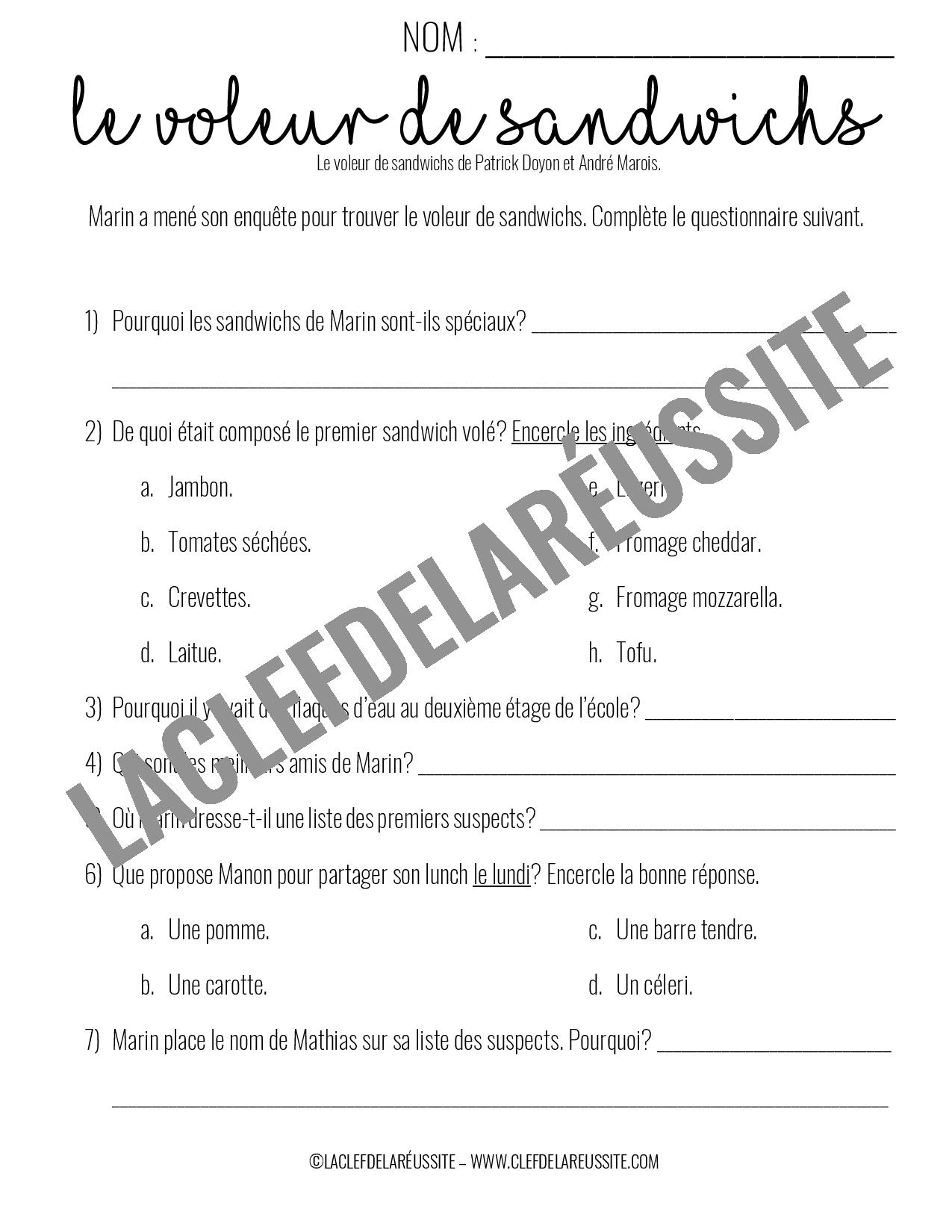 LE VOLEUR DE SANDWICHS - La Clef de la Réussite